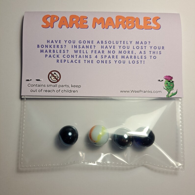 Spare Marbles Gag Gift | Funny Novelty Prank - Etsy