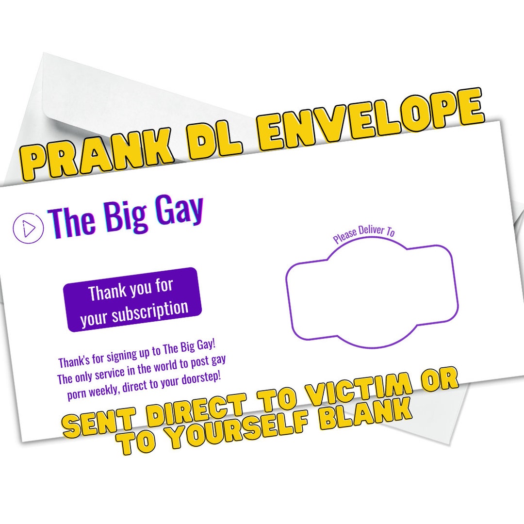 Prank Envelope: the Big Gay. Direct to Victim, Embarrass Your Friends ...