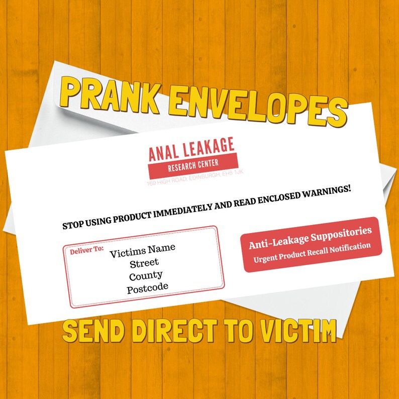 Funny Envelope Anal Leakage Prank Gift for Pen Pals via | Etsy