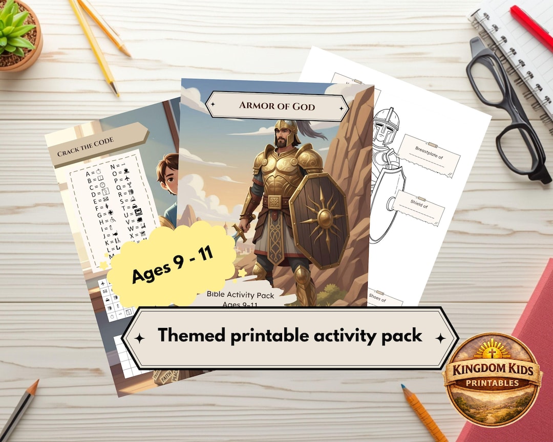 Armor of God Printable Activity Pack, Ephesians 6 Bible Lesson, Ages 9 ...
