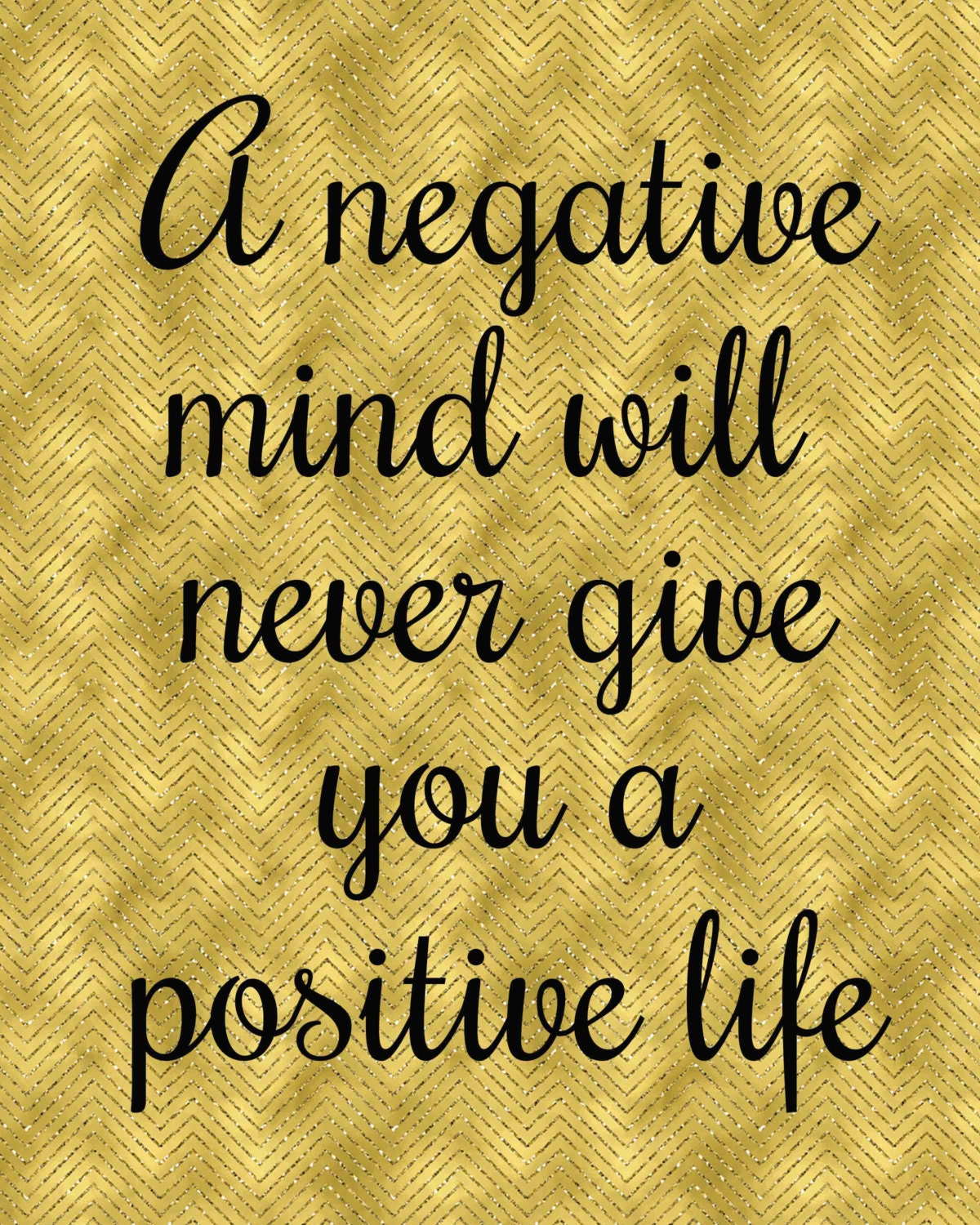 Digital Wall Art PRINTABLE - A Negative Mind Will Never Give You ...