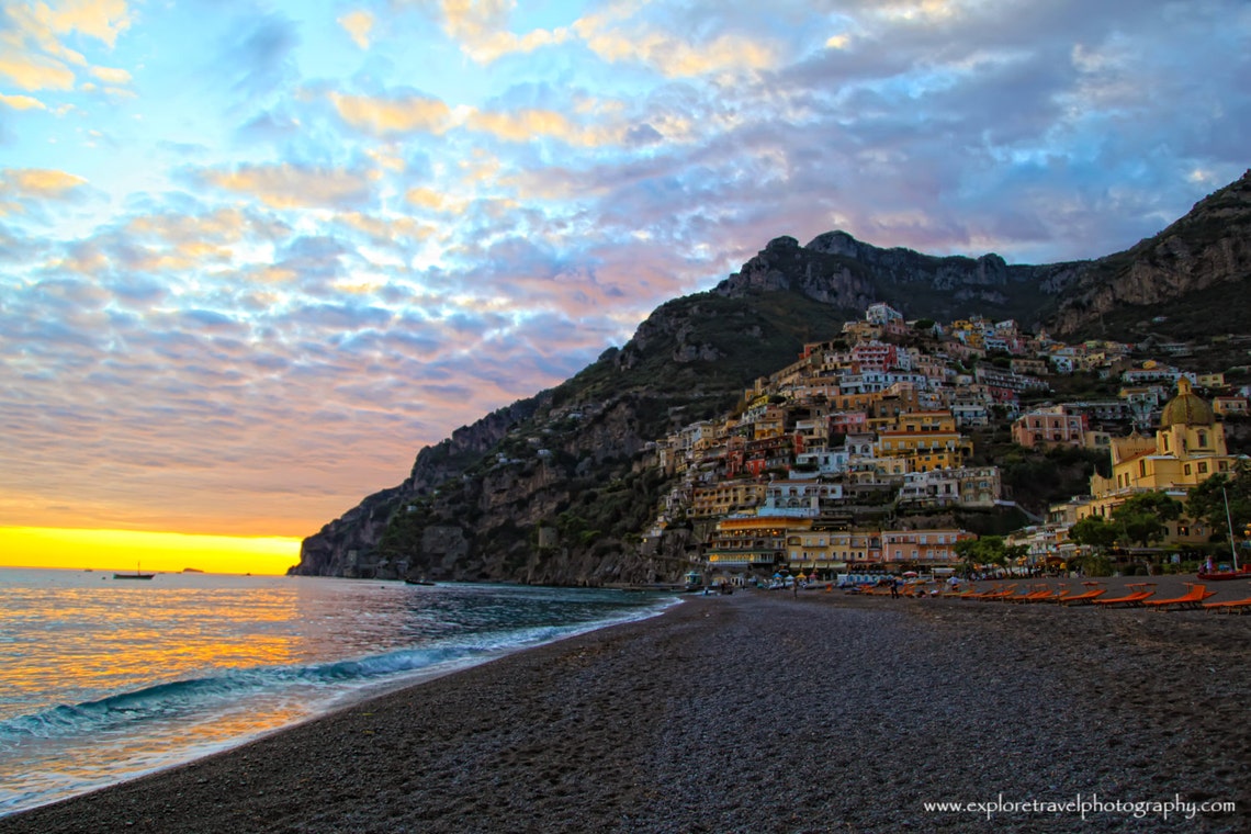 Digital Download Positano Italy Sunset Fine Art Landscape Photography ...