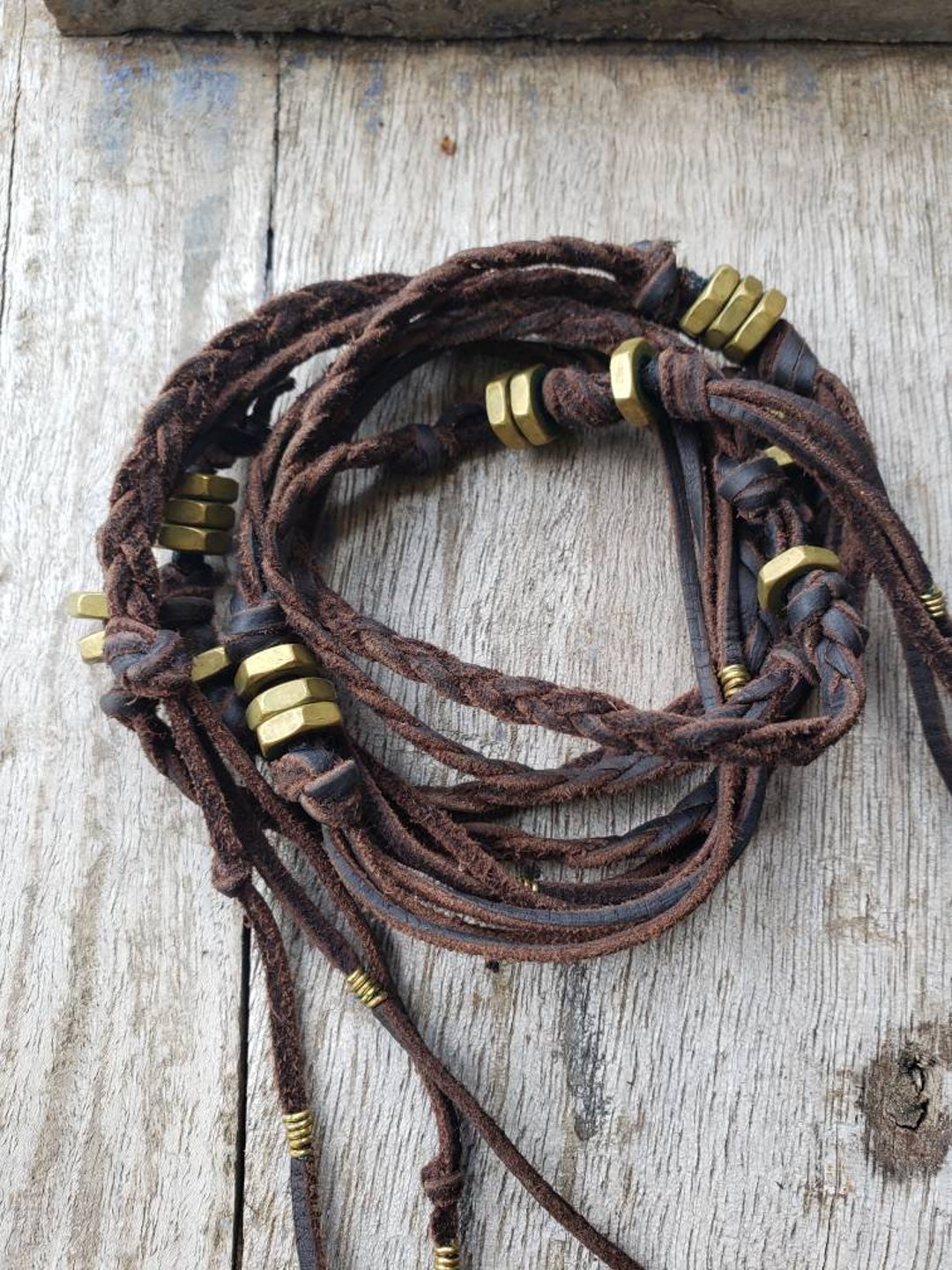 Hand Made Screws Braided Leather Necklace-multi Style Necklace ...