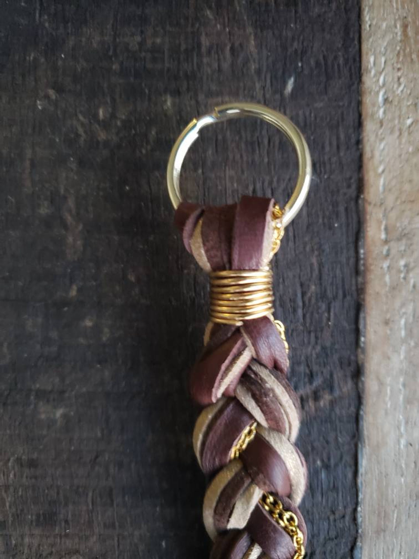 Handmade Keychain Leather Keychainbraided Keychain Boho - Etsy