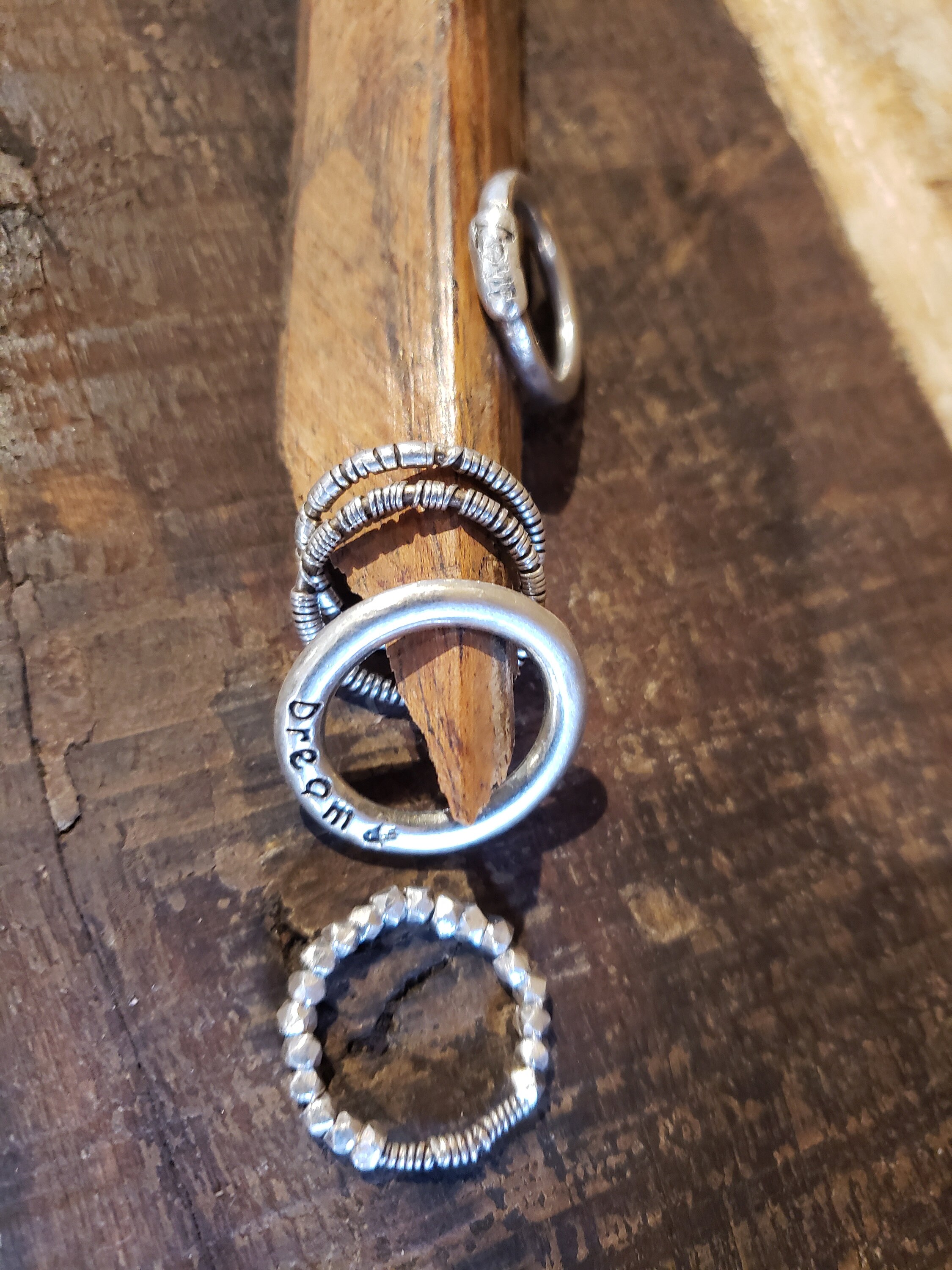 Simple Ring-set of 3-hand Made Silver Rings-wirerap Silver Ring-boho ...