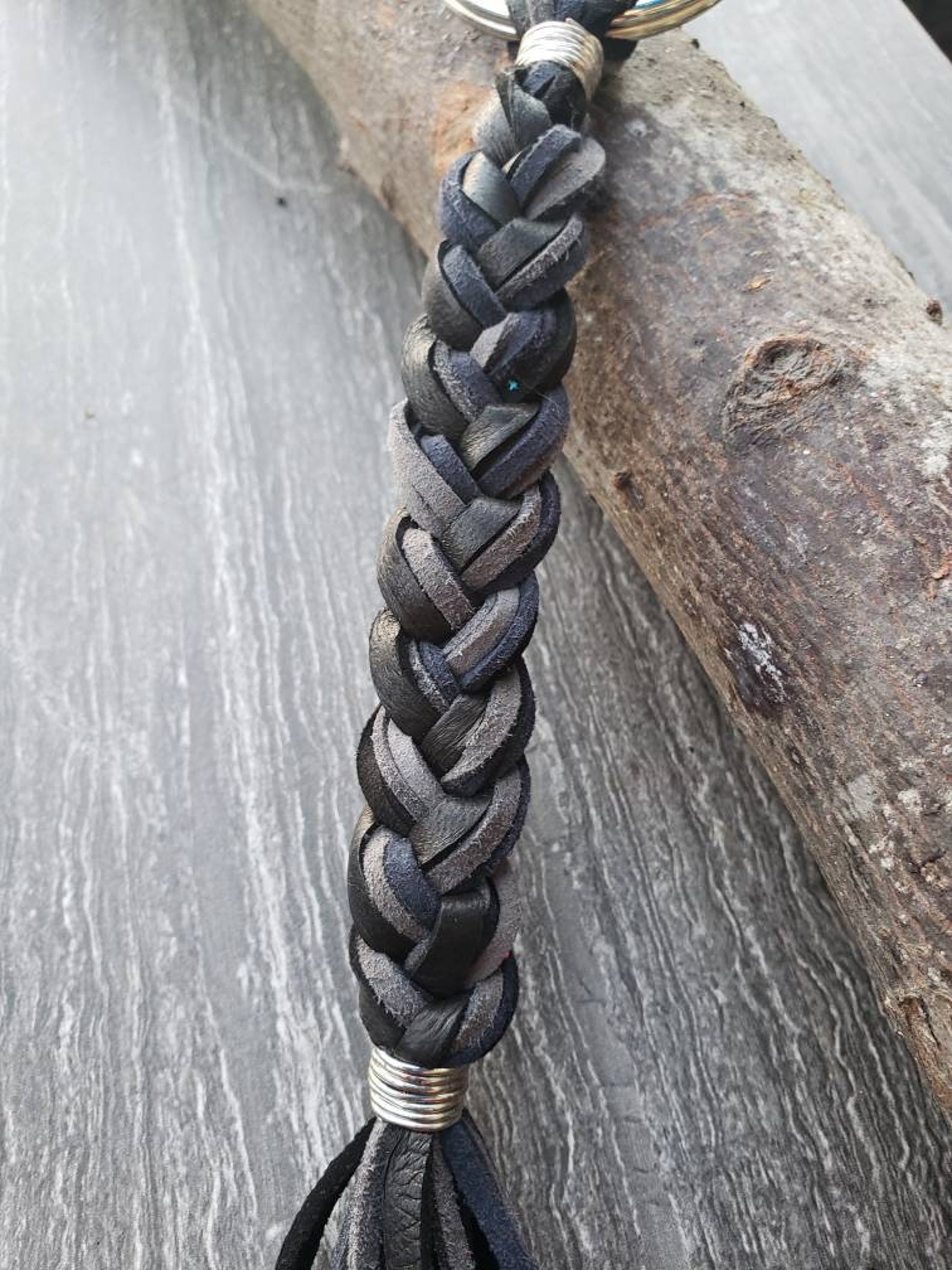 Vegan Keychain-vegan Leather Braided Keychain-skull Key Chain-charms ...