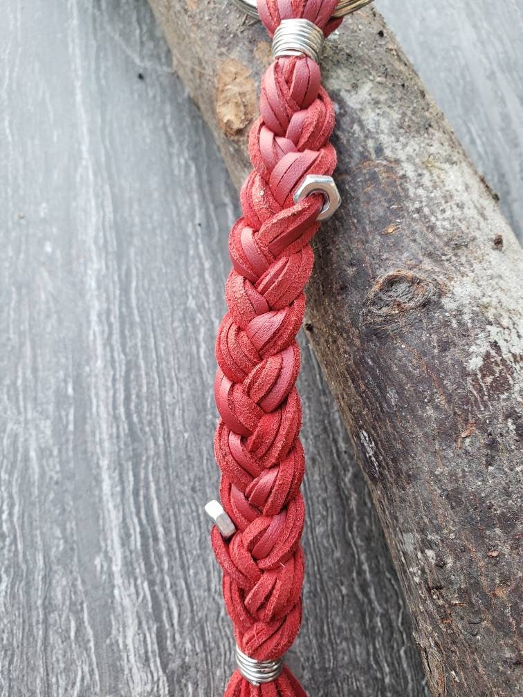Vegan Keychain-vegan Leather Braided Keychain-skull Key Chain-charms ...