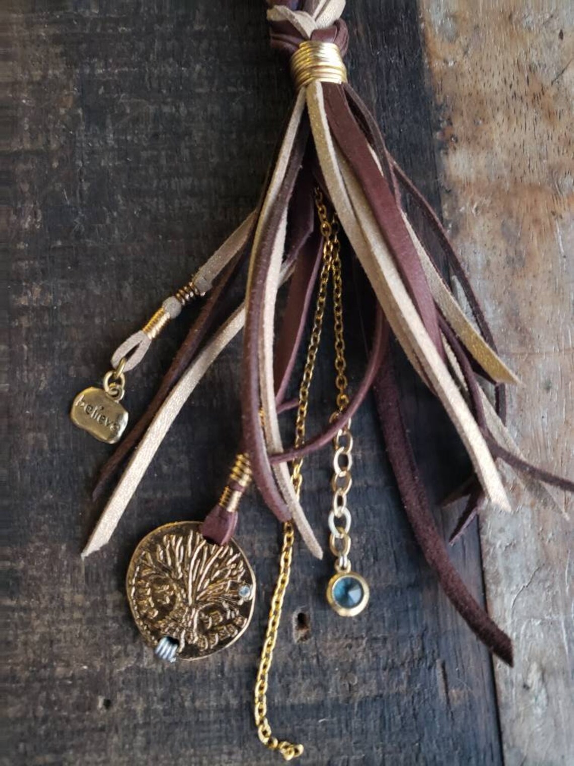 Handmade keychain leather keychainbraided keychain boho | Etsy