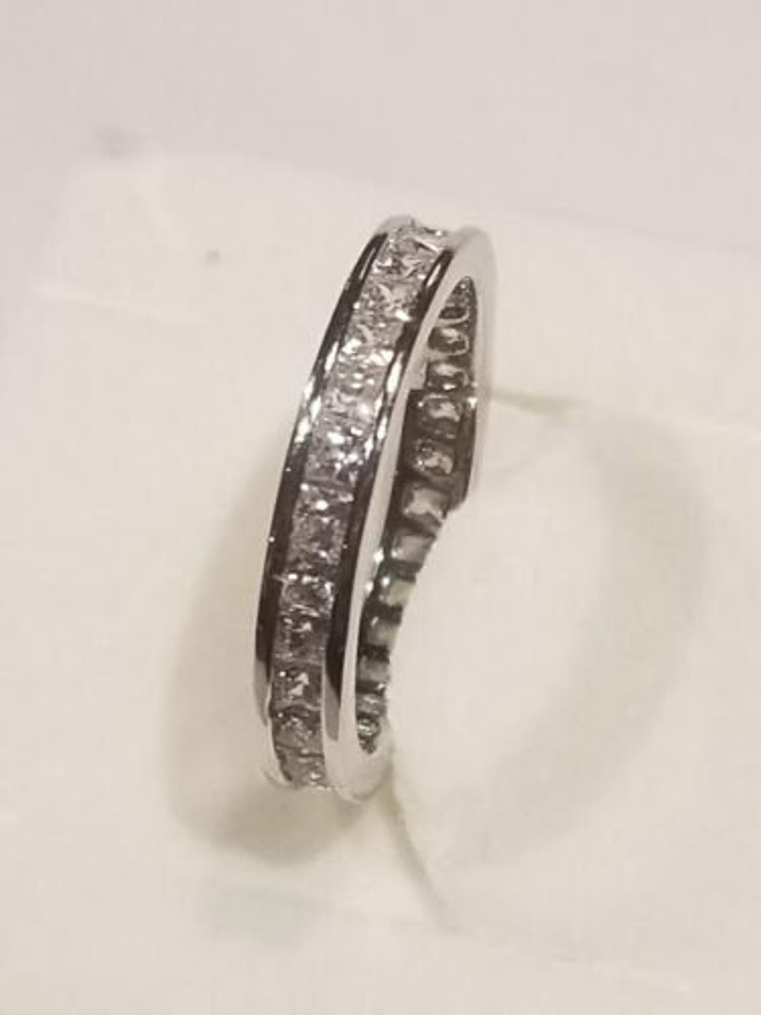 1.50 Ct Princess Cut Eternity Band Wedding Ring, Stackable Rings ...