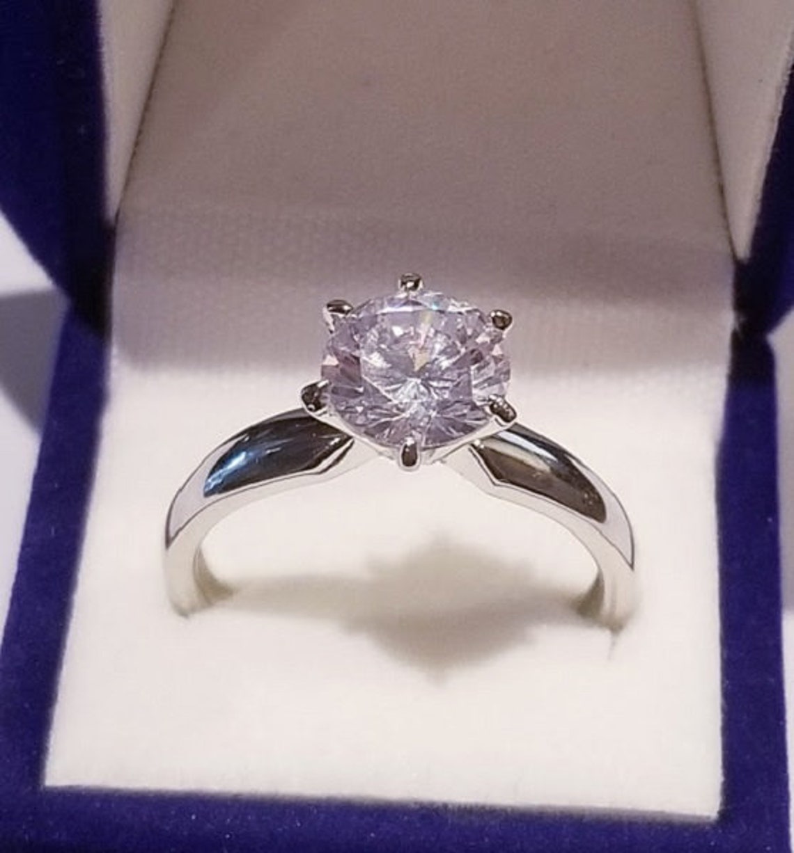1.50 Ct Round Moissanite Solitaire Engagement Ring,925 Sterling Silver ...