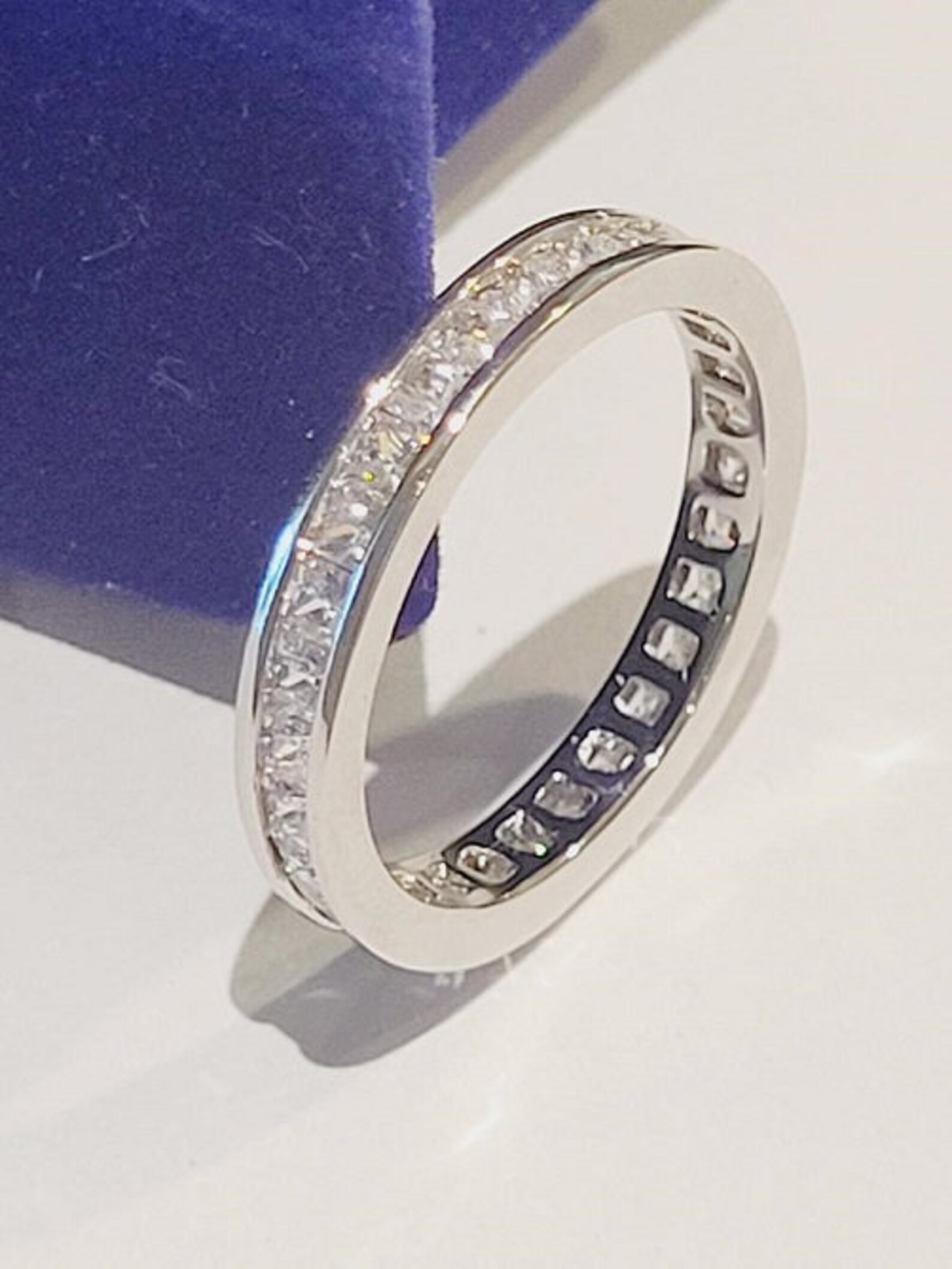 Princess Eternity Band, Princess Wedding Ring, Stackable Princess Band ...