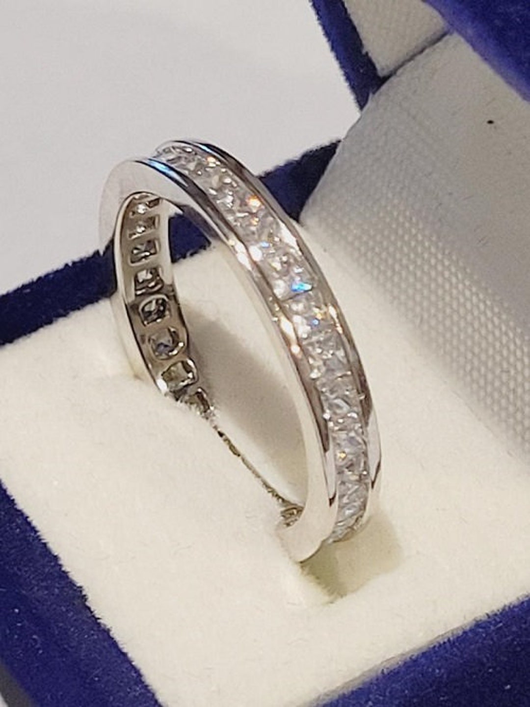 Princess Eternity Band, Princess Wedding Ring, Stackable Princess Band ...