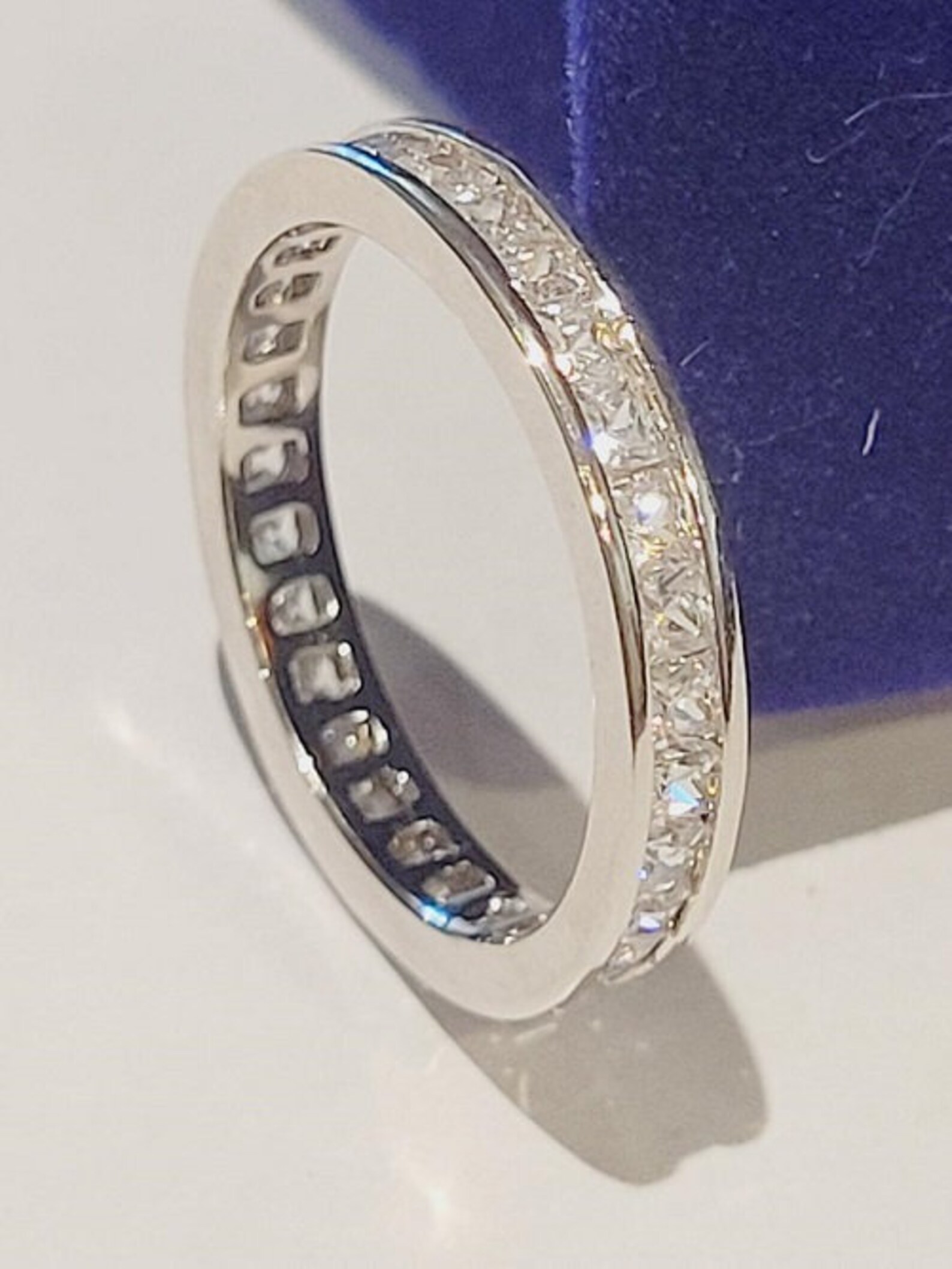 Princess Eternity Band, Princess Wedding Ring, Stackable Princess Band ...