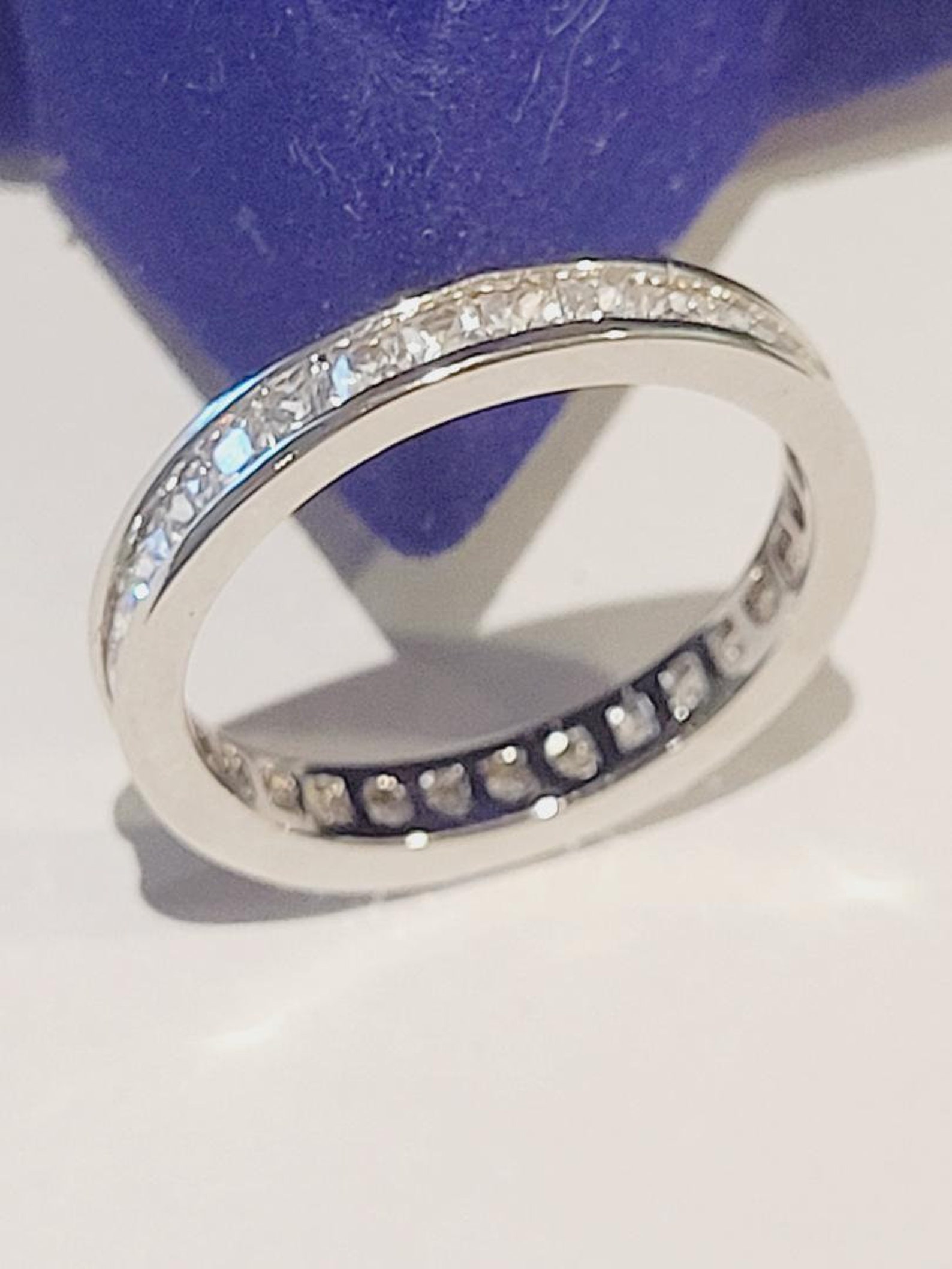 Princess Eternity Band, Princess Wedding Ring, Stackable Princess Band ...