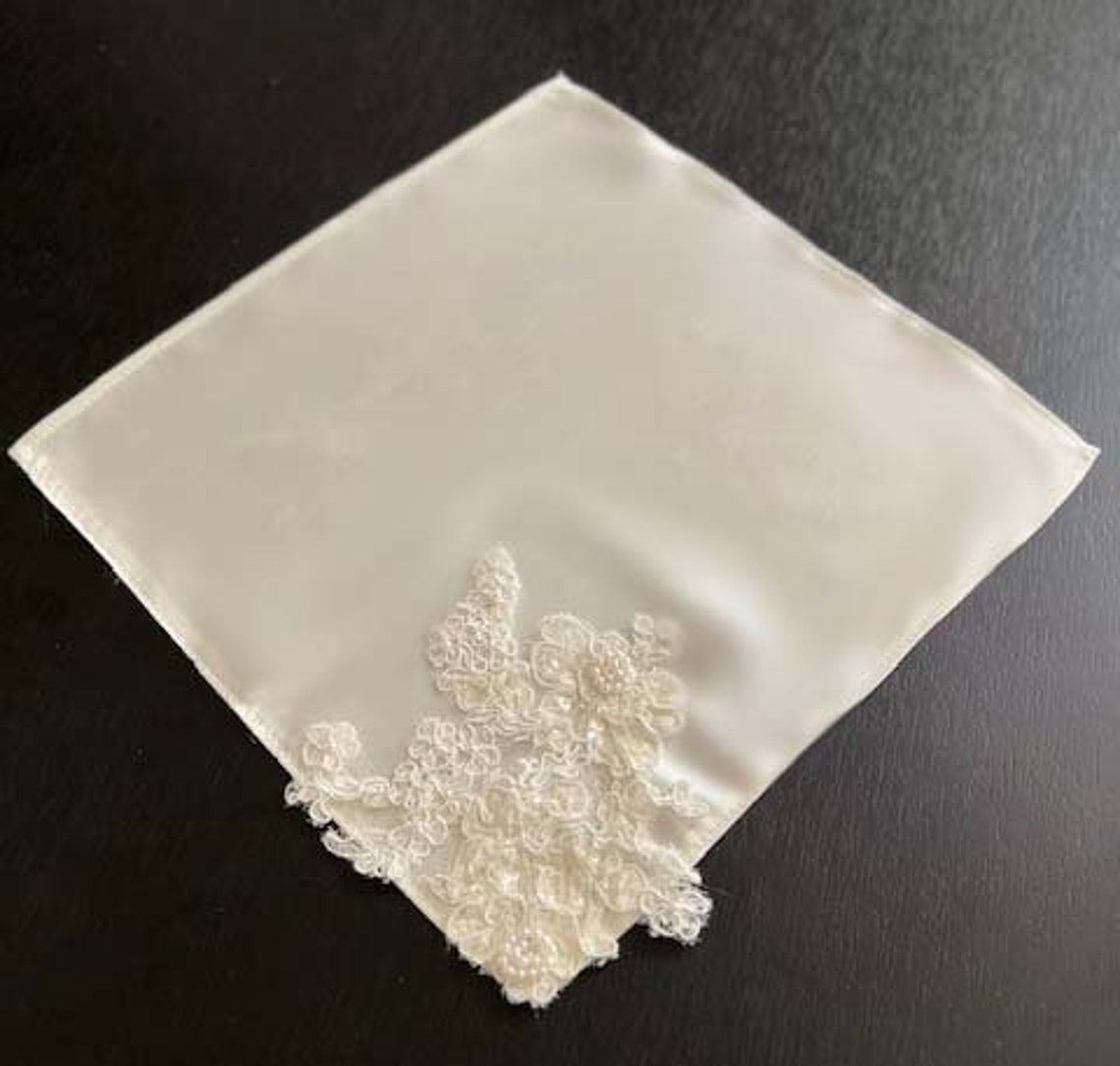 Brides Handkerchief Custom Design Upcycle From Mother's Wedding Gown - Etsy