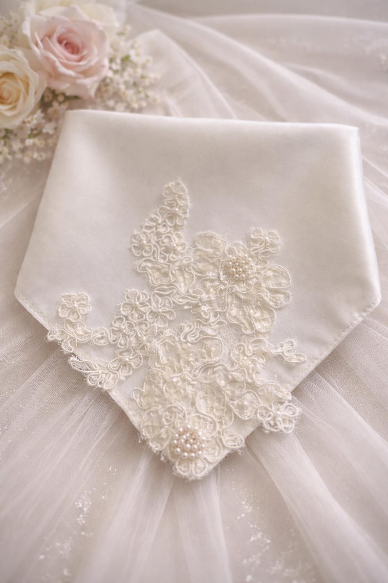 Wedding Dress Handkerchief Keepsake | Lace Bridal Hankie - Etsy