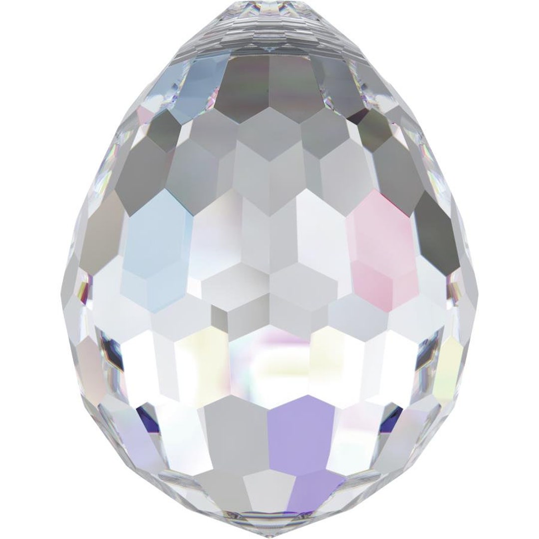 Swarovski Crystal Ball Pendant Beads 6002 - 10.0x7.0 - Crystal Clear AB ...