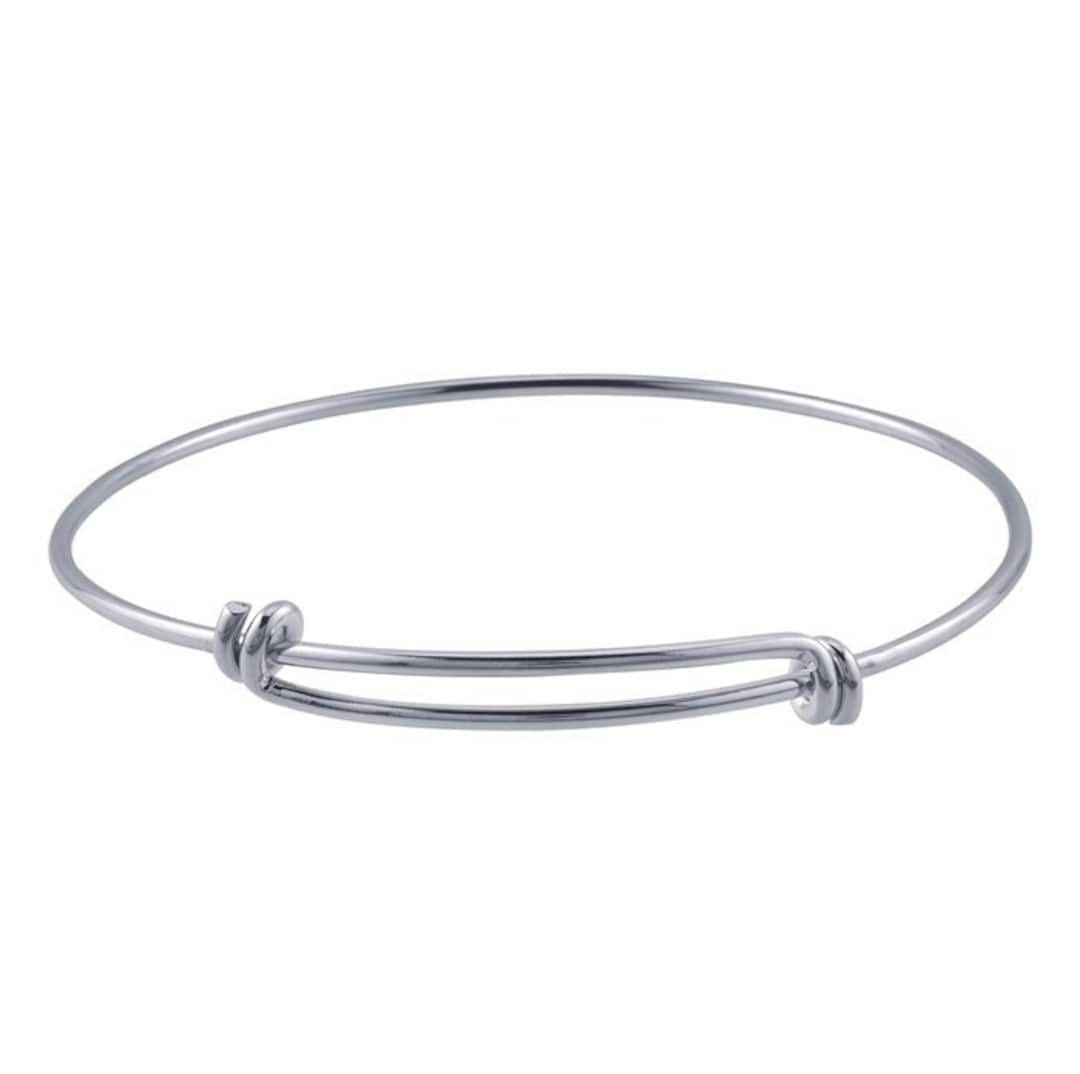 Expandable/adjustable Charm Bangle Bracelet 8 - 9.5" 1.65mm - Sterling ...