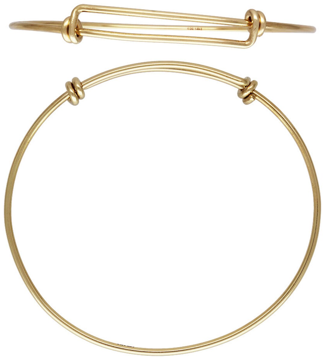 Expandable/adjustable Charm Bangle Bracelet 8 - 9.5" 1.65mm - 14KT Gold ...