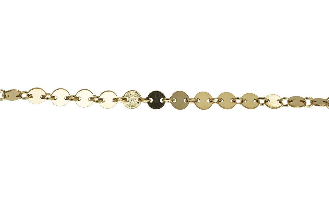 4.2mm Plain Disc Chain by the Foot - Gold Filled (GF) Item # 208860FN ...