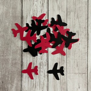 100 Assorted Red and Black Airplane Confetti, Die Cut Airplane, Baby ...