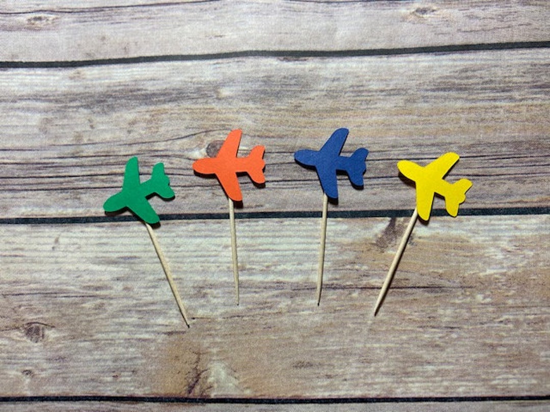 24 Airplane Toothpicks, Baby Shower, Airplane Birthday, Airplane Party ...