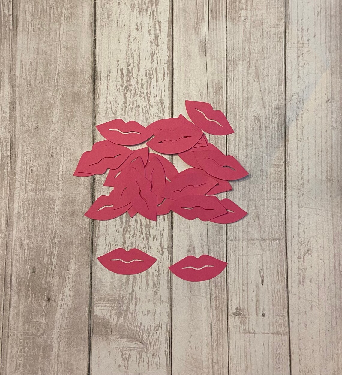 100 Hot Pink Lips Confetti, Die Cut Kiss Lips, Wedding Shower, Girls ...