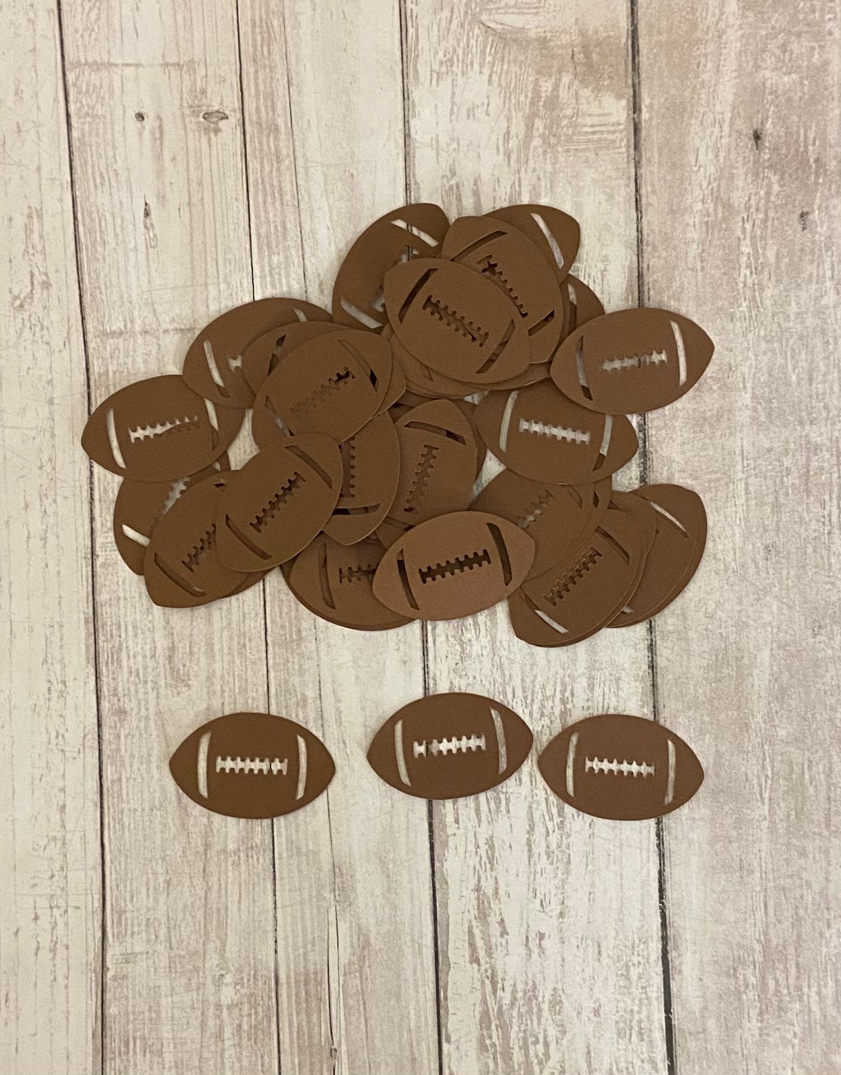 100 Brown Football Confetti, Die Cut Football, Baby Shower, Sporttheme ...