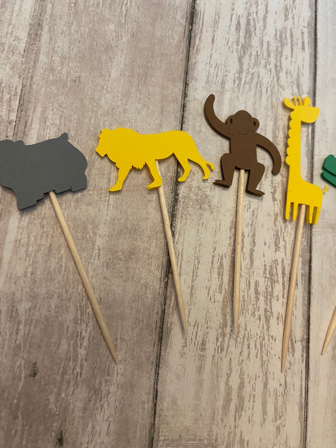 24 Jungle Animals Toothpicks Jungle Baby Shower Jungle - Etsy