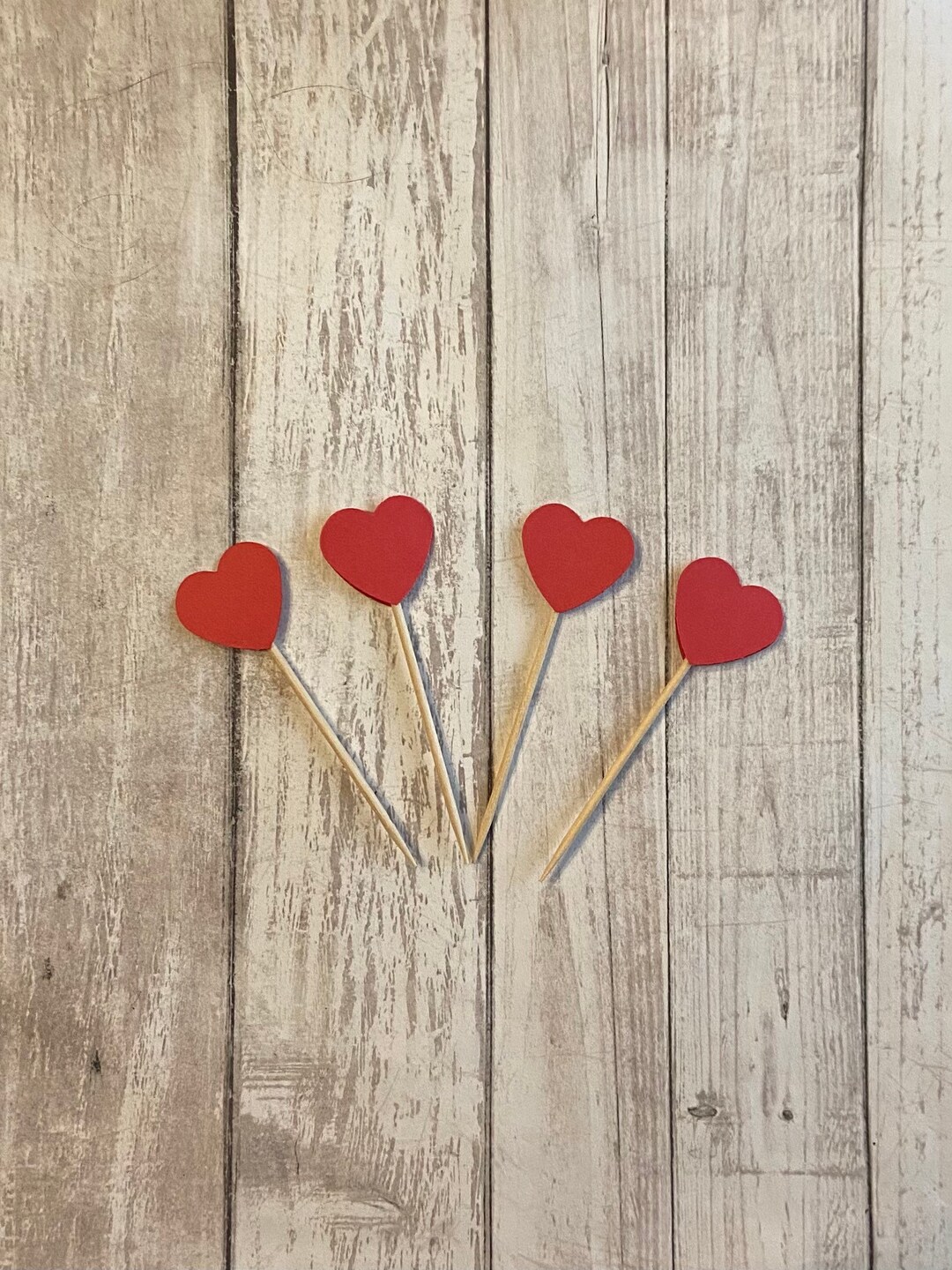24 Red Heart Toothpicks, Baby Shower, Birthday, Wedding Shower ...