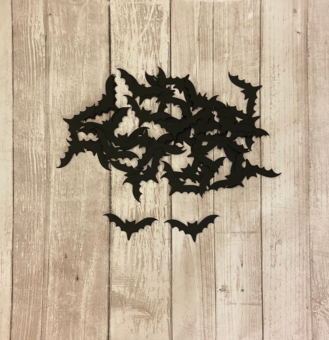 100 Black Bat Confetti, Die Cut Bat, Halloween Shower, Halloween Party ...