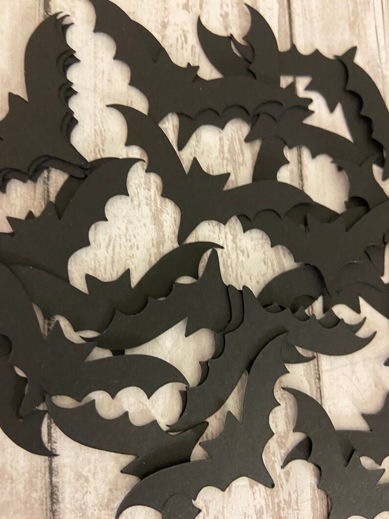 100 Black Bat Confetti, Die Cut Bat, Halloween Shower, Halloween Party ...