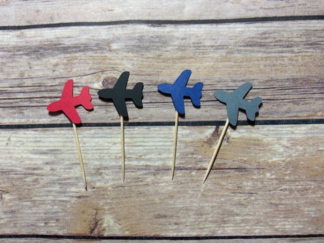 24 Airplane Toothpicks, Baby Shower, Airplane Birthday, Airplane Party ...