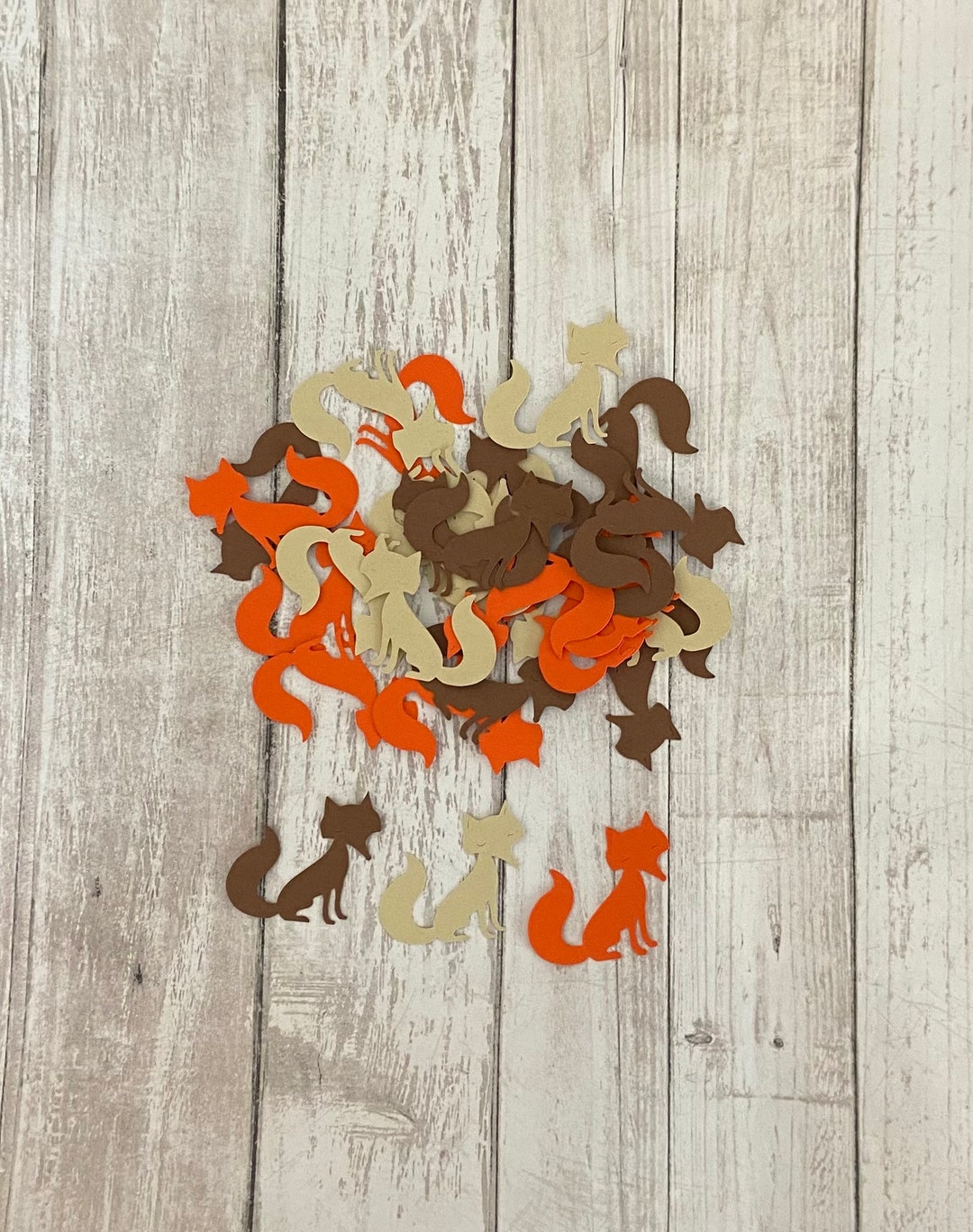 100 Assorted Fox Confetti, Die Cut Fox, Baby Shower Confetti, Woodland ...