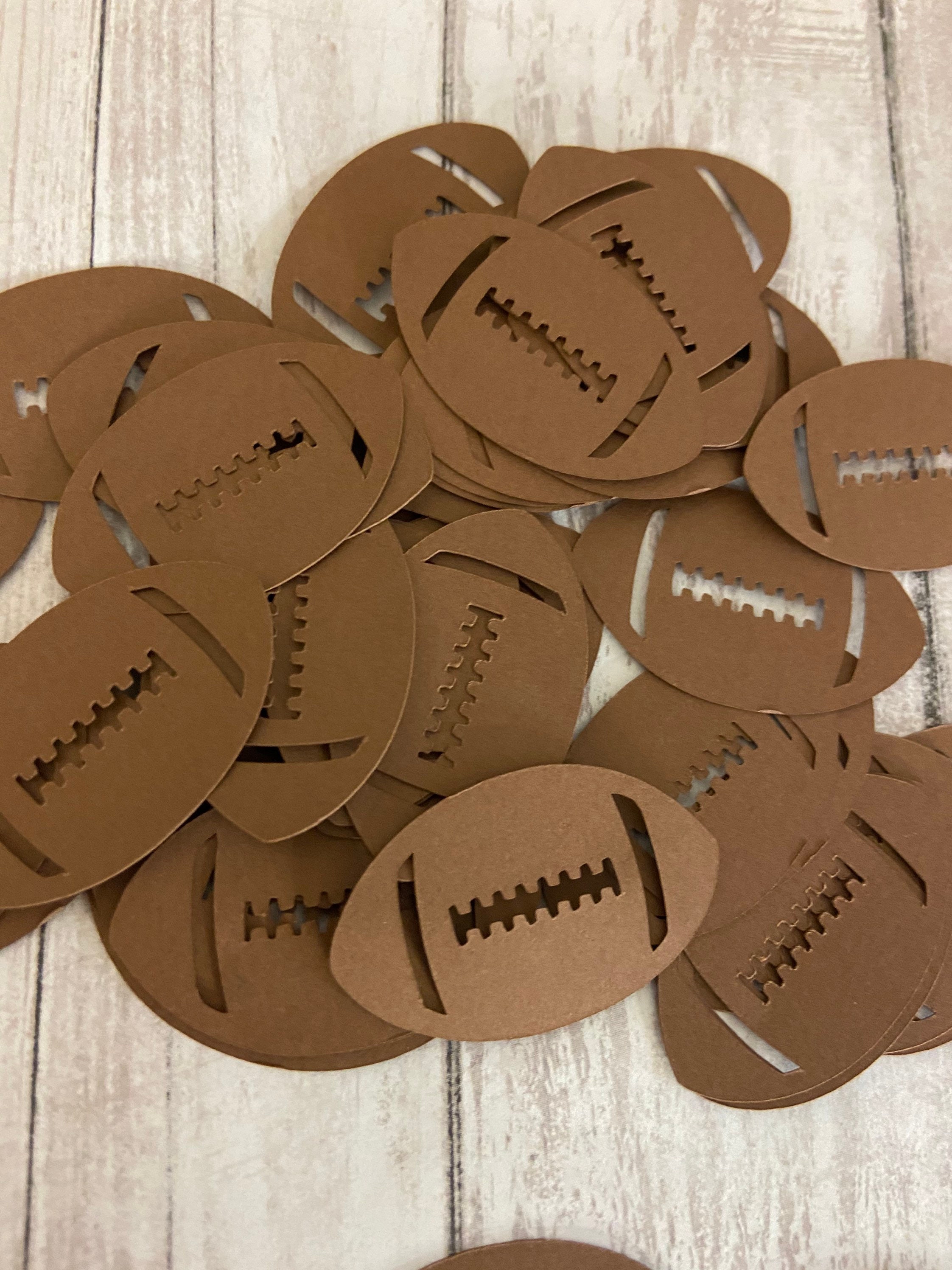 100 Brown Football Confetti, Die Cut Football, Baby Shower, Sporttheme ...