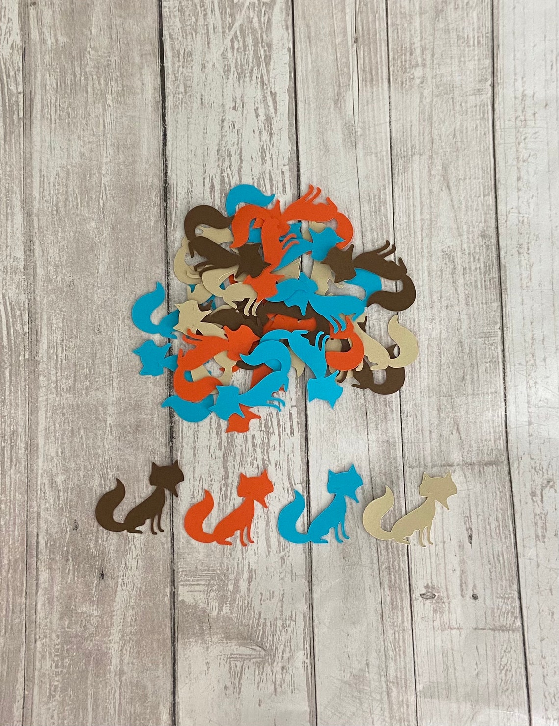 100 Assorted Fox Confetti, Die Cut Fox, Baby Shower Confetti, Woodland ...