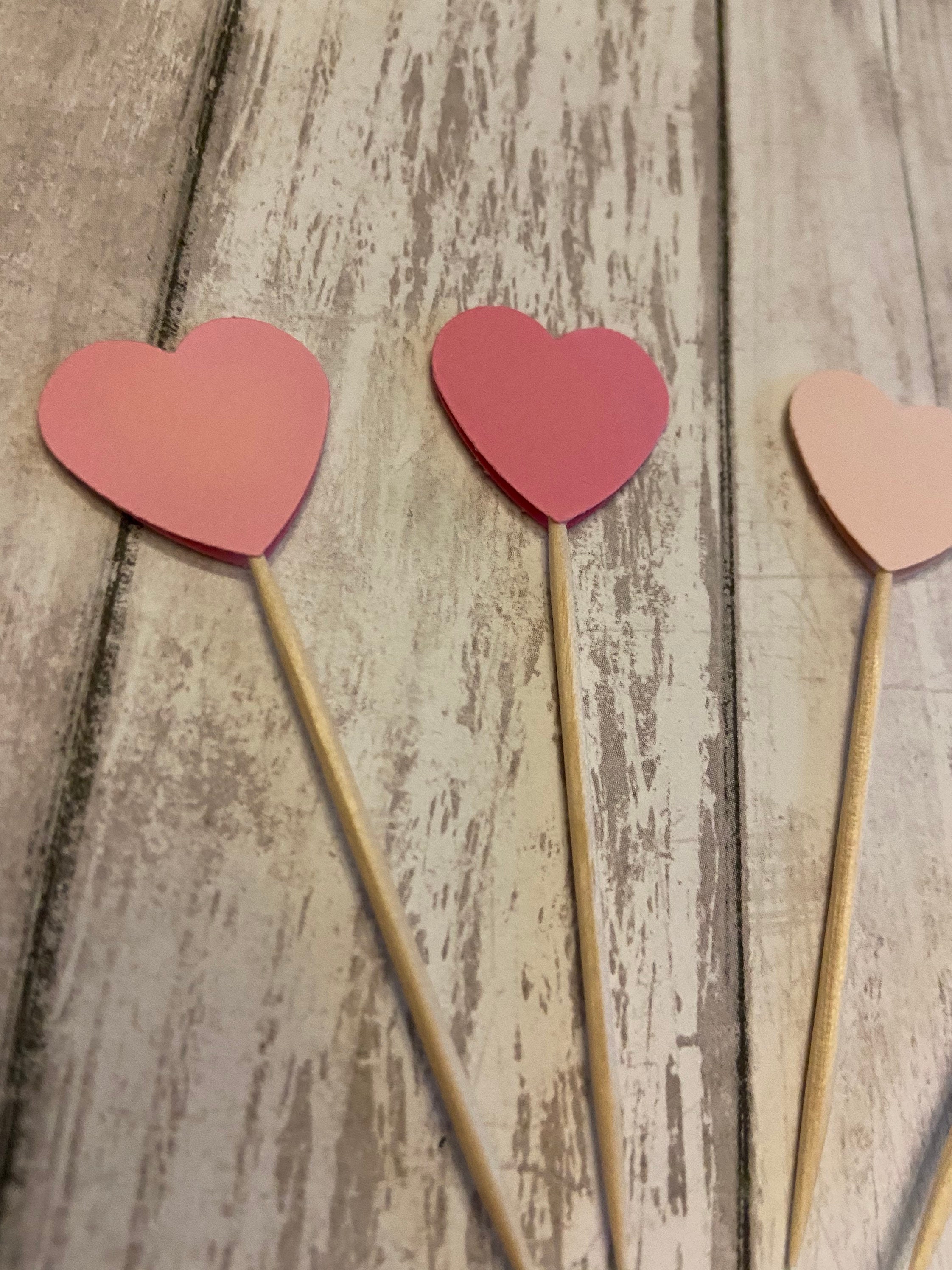 24 Pink Heart Toothpicks Baby Shower Birthday Party Wedding | Etsy