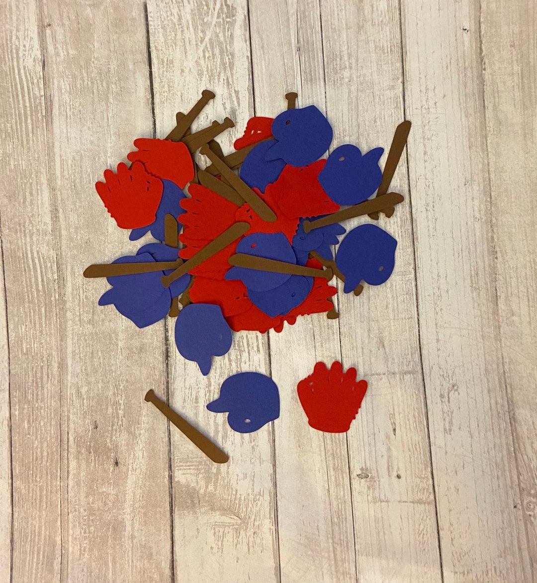 100 Assorted Baseball Theme Confetti, Die Cut, Baseball Baby Shower ...