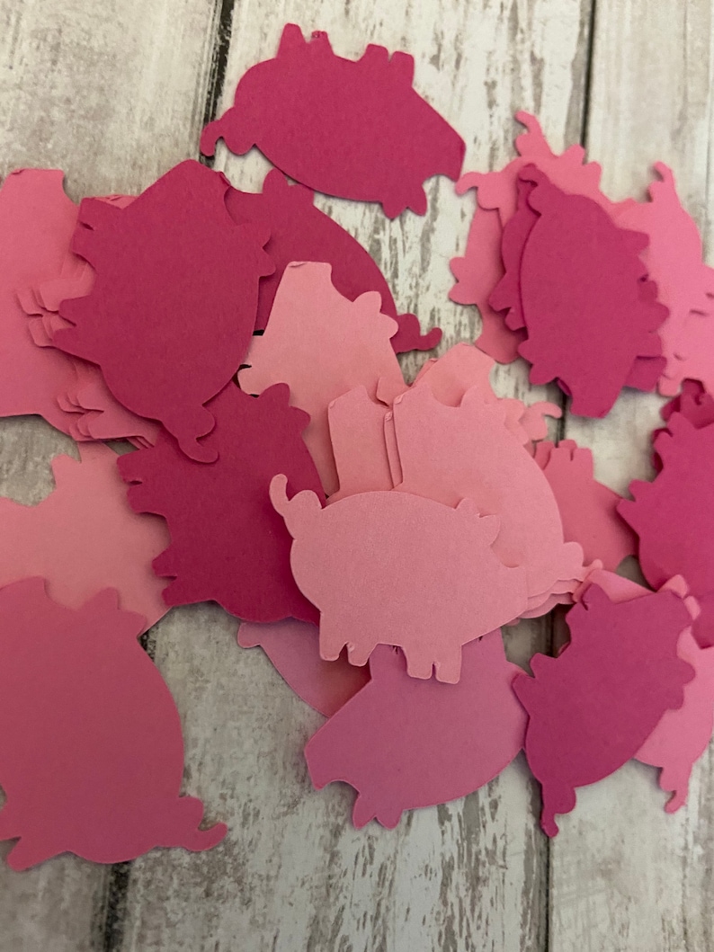 100 Assorted Pink Pig Confetti Die Cut Pig Farm Baby Shower - Etsy