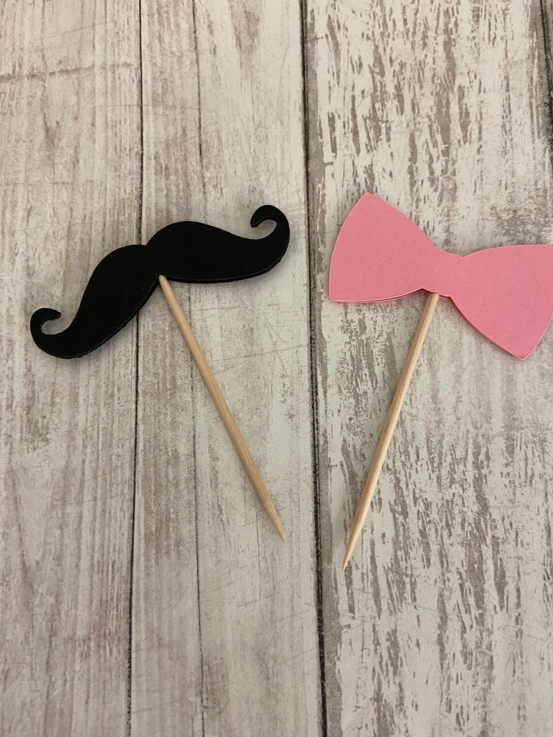 24 Mustache and Bow Toothpicks, Twin Baby Shower, Mustache Birthday ...