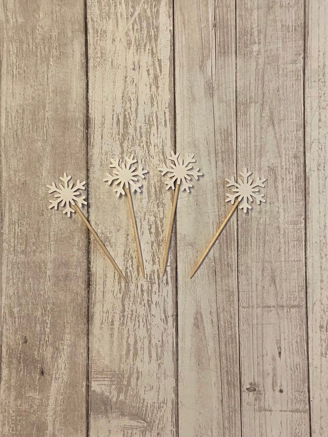 24 Snowflake Christmas Toothpicks, Holiday Baby Shower, Birthday Party ...