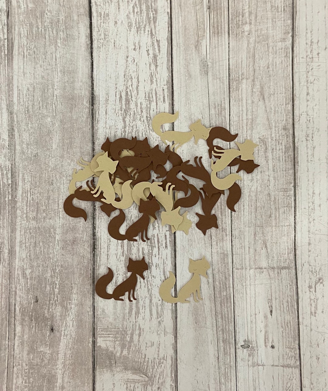 100 Assorted Fox Confetti, Die Cut Fox, Baby Shower Confetti, Woodland ...