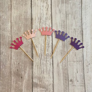 24 Princess Crown Toothpicks, Princess Baby Shower, Birthday Party ...