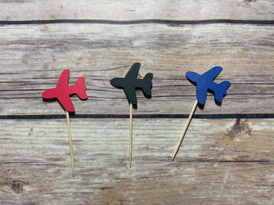 24 Airplane Toothpicks, Baby Shower, Airplane Birthday, Airplane Party ...
