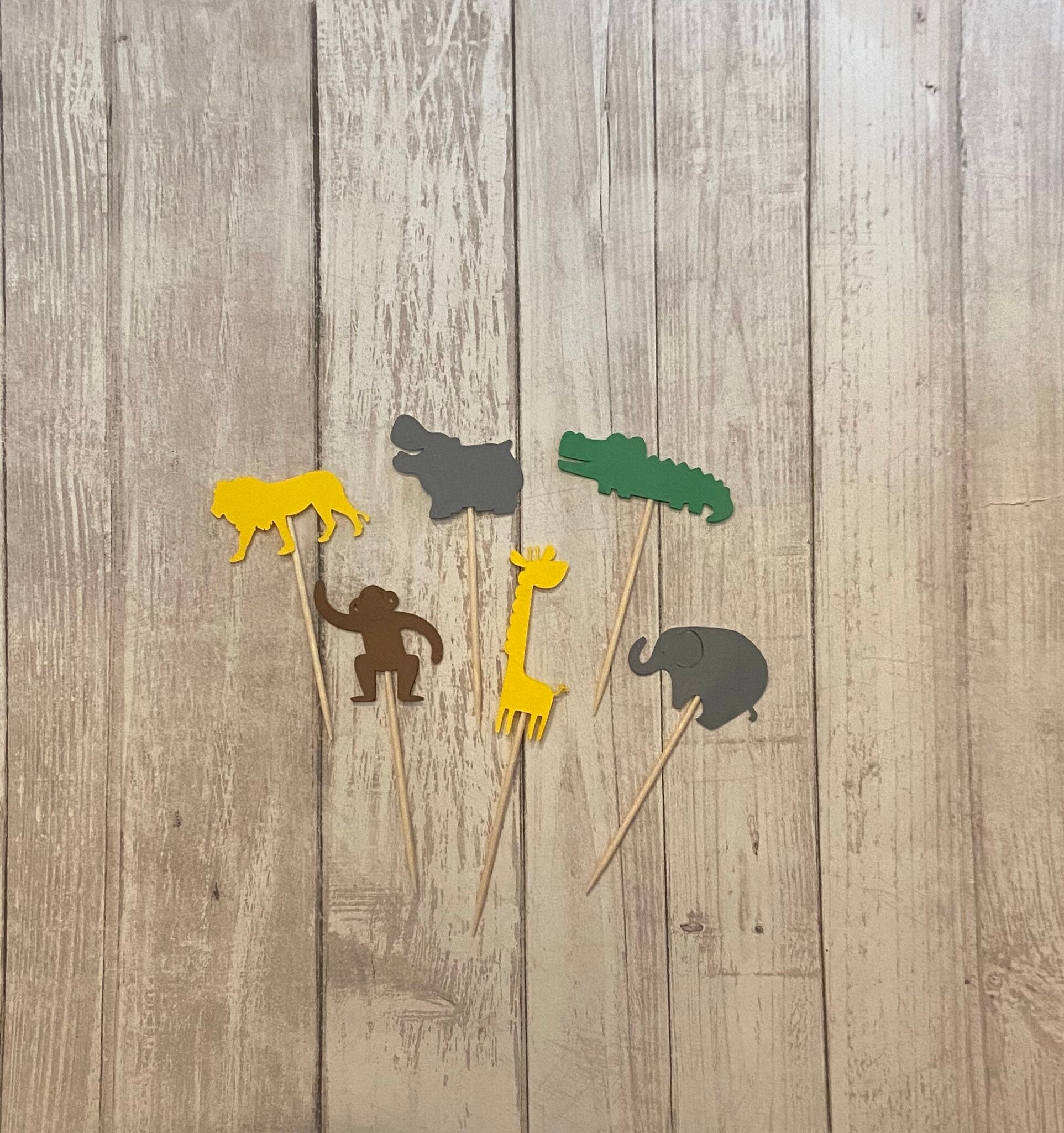 24 Jungle Animals Toothpicks Jungle Baby Shower Jungle - Etsy
