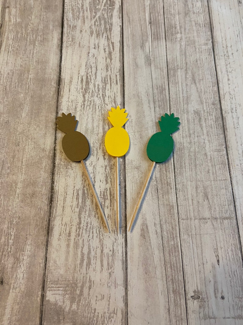 24 Pineapple Toothpicks, Luau Baby Shower, Luau Birthday, Luau Decor ...