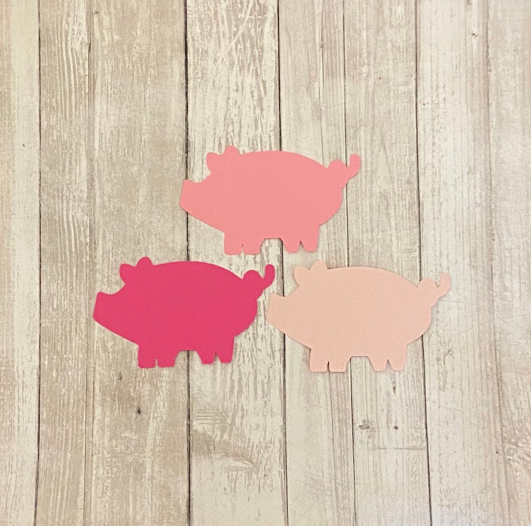 25 Pig Tags, Die Cut Pig, Farm Theme Baby Shower, Farm Theme Birthday ...