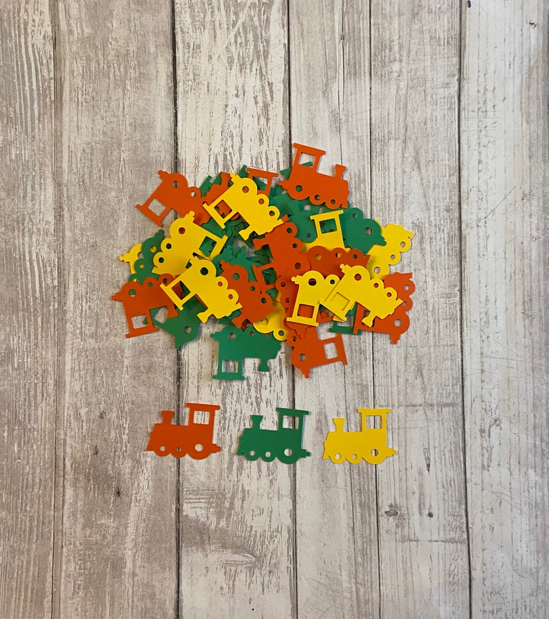 100 Assorted Train Confetti, Die Cut Train, Baby Shower, Train Theme ...
