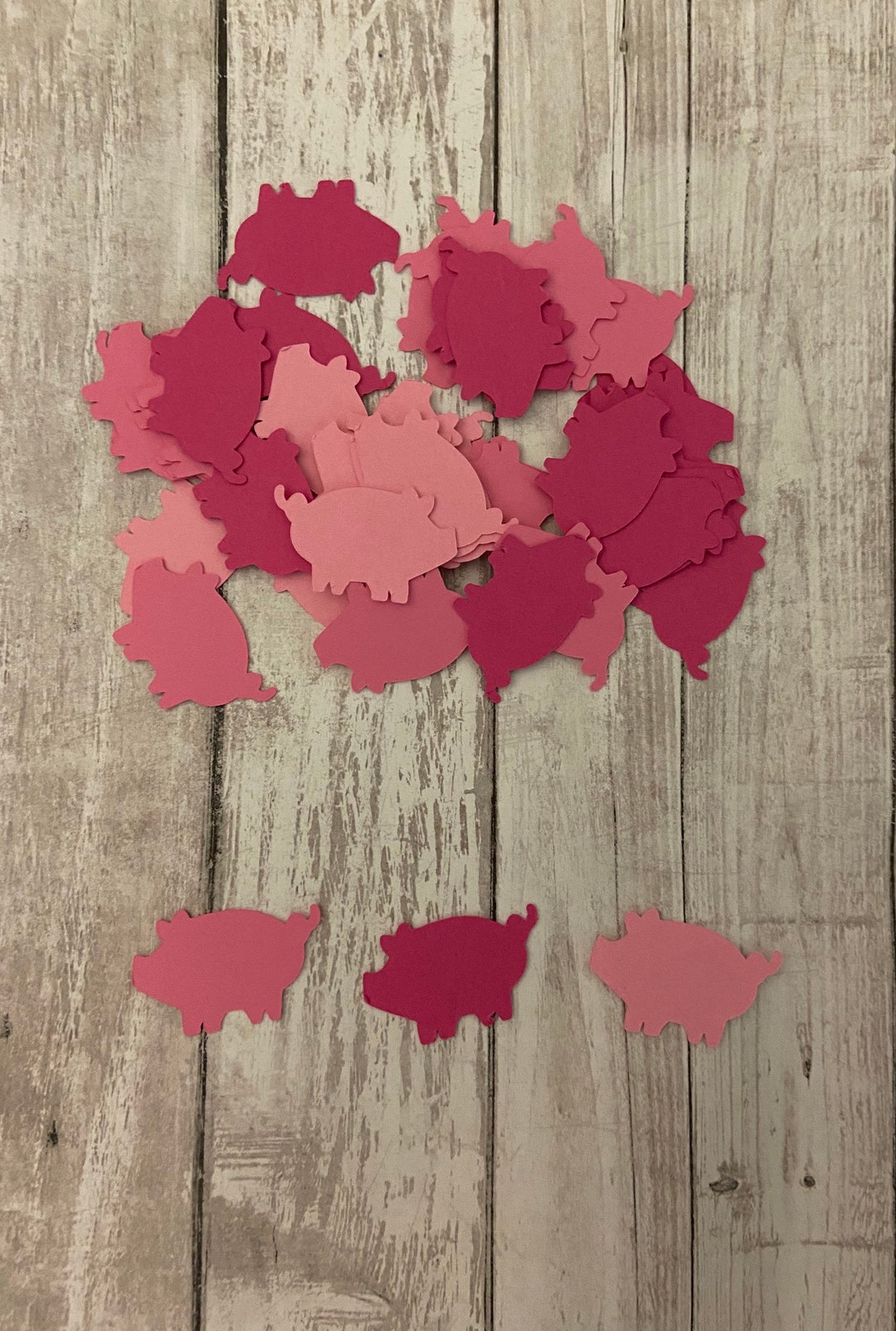 100 Assorted Pink Pig Confetti, Die Cut Pig, Farm Baby Shower, Farm ...