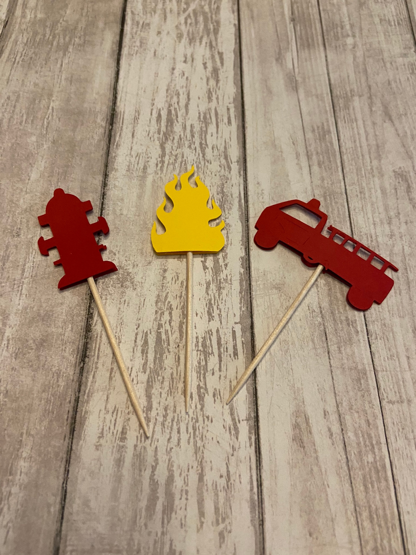 24 Fire Theme Toothpicks, Fireman Baby Shower, Fire Truck Birthday ...